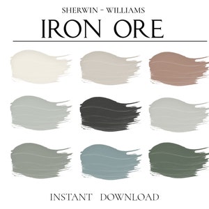 Sherwin Williams Iron Ore Paint Palette, Whole House Paint Colors, Iron ...