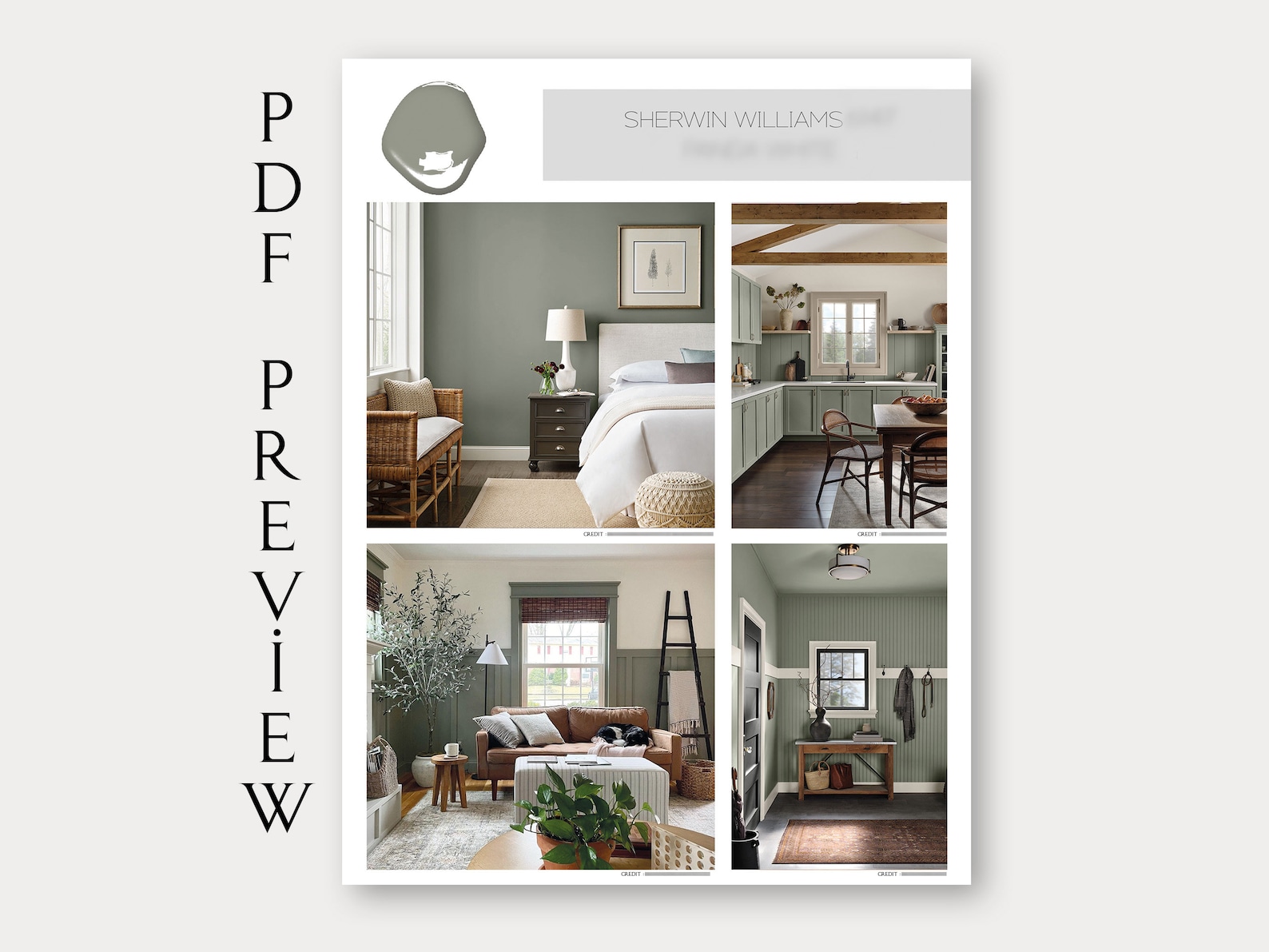 Sherwin Williams Evergreen Fog Paint Palette: Whole Home Paint Colors ...