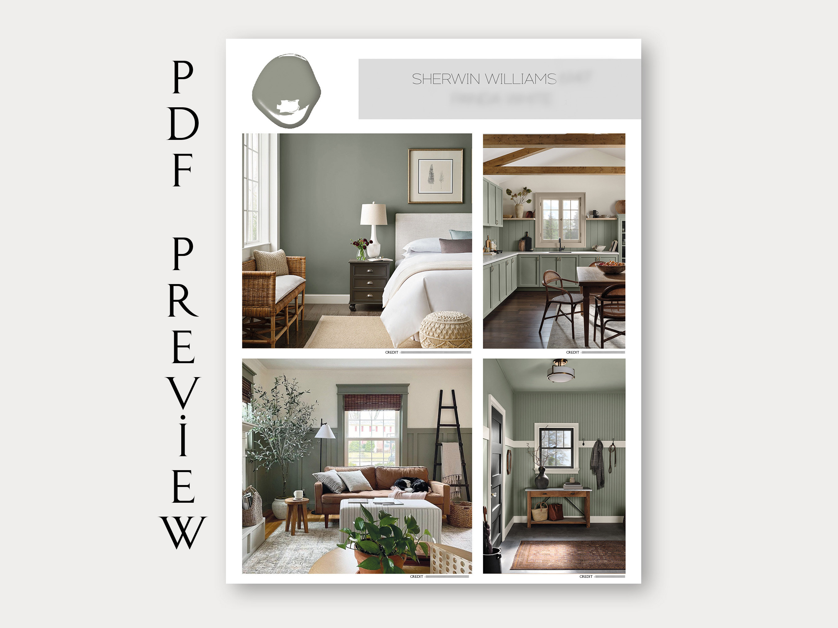 Sherwin Williams Evergreen Fog Paint Evergreen Fog Palette - Etsy