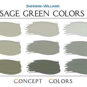 Sage Green Paint Palette Sherwin Williams Whole House Paint - Etsy