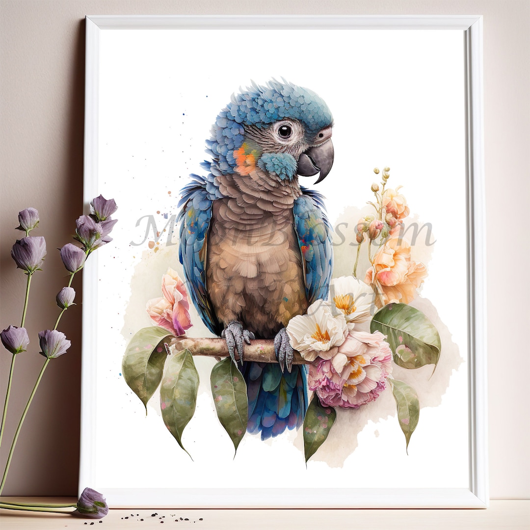 Beautiful Blue Macaw Printable Art, Blue Parrot Wall Art Print - Etsy