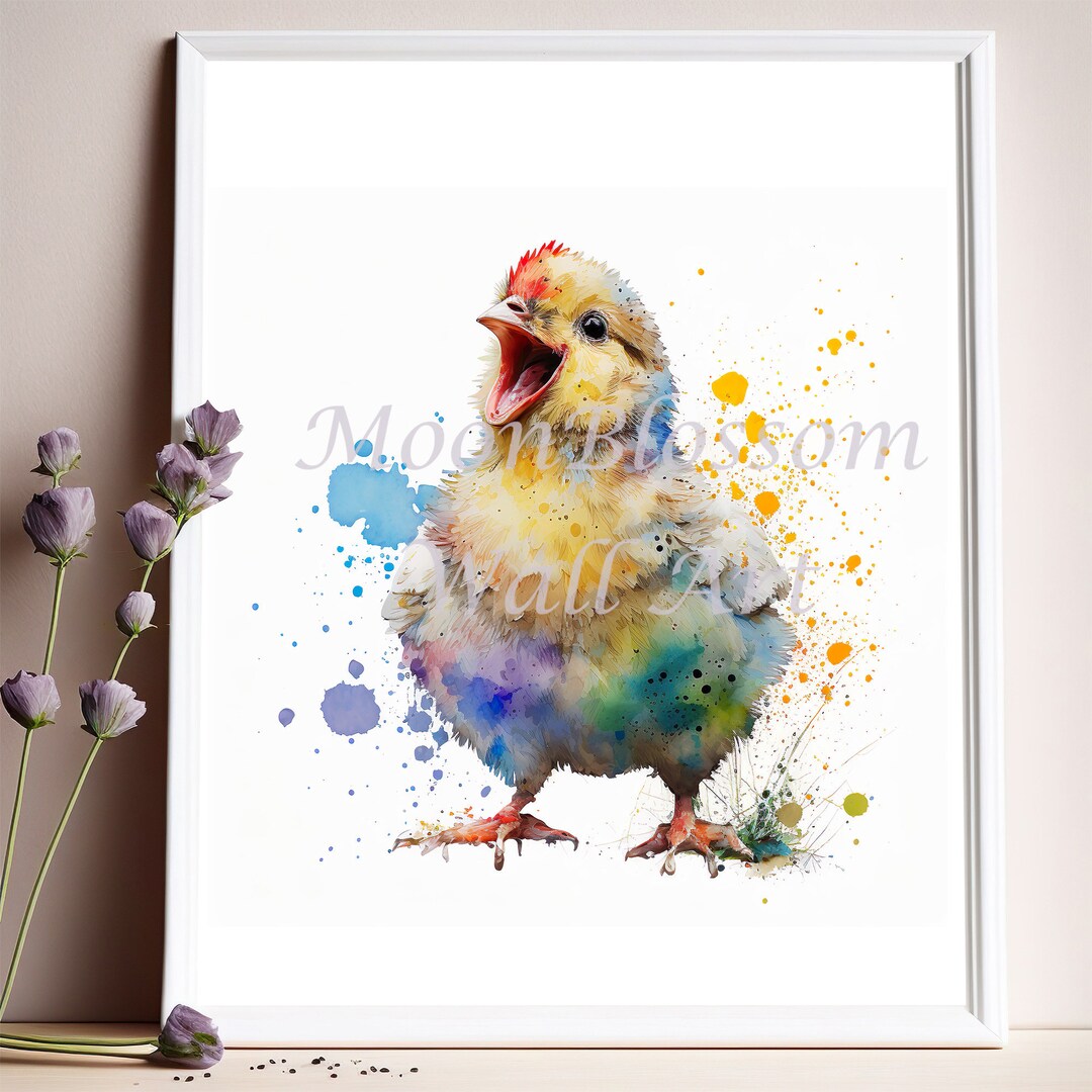 Baby Chicken Printable Wall Art, Farm Animal Art Prints - Etsy