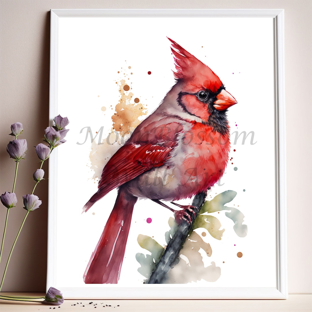 Red Cardinal Bird Printable Art, Cardinal Wall Art Print - Etsy