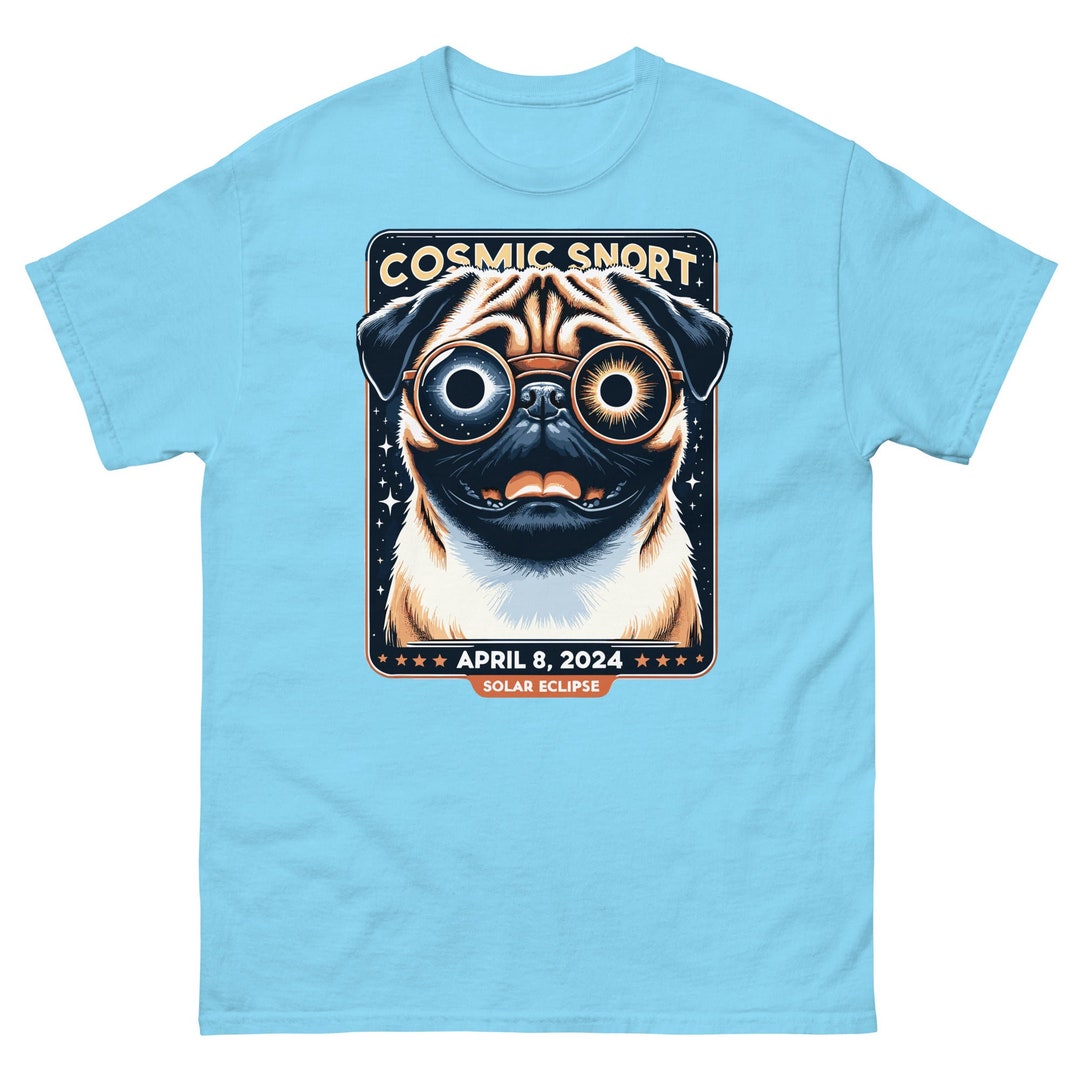 Pug Gazing Solar Eclipse Cosmic Snort Tee - Etsy