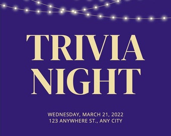 Digital Trivia Night Invitation - Etsy