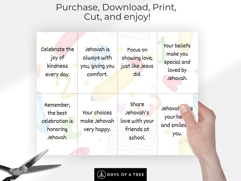 JW Kids Encouraging Lunchbox Notes JW Printable Back to School ...