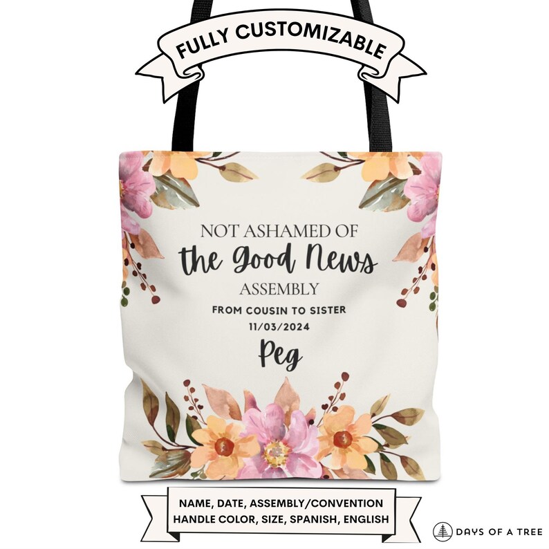Personalized JW Baptism Tote Bag Custom JW Gift for Sisters JW Baptism ...