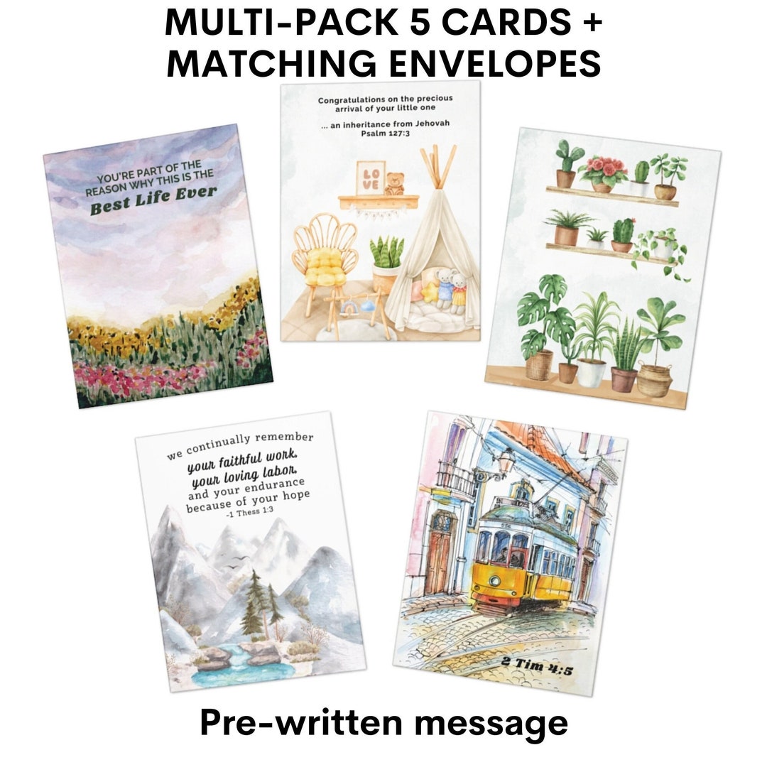 JW Cards 5 Pack JW Greeting Cards Encouragement Gift for Elder Jw ...