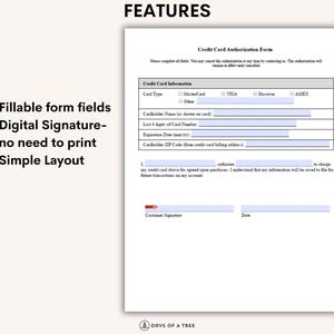Credit Card Authorization Form Credit Card Billing Accounts Receivable ...