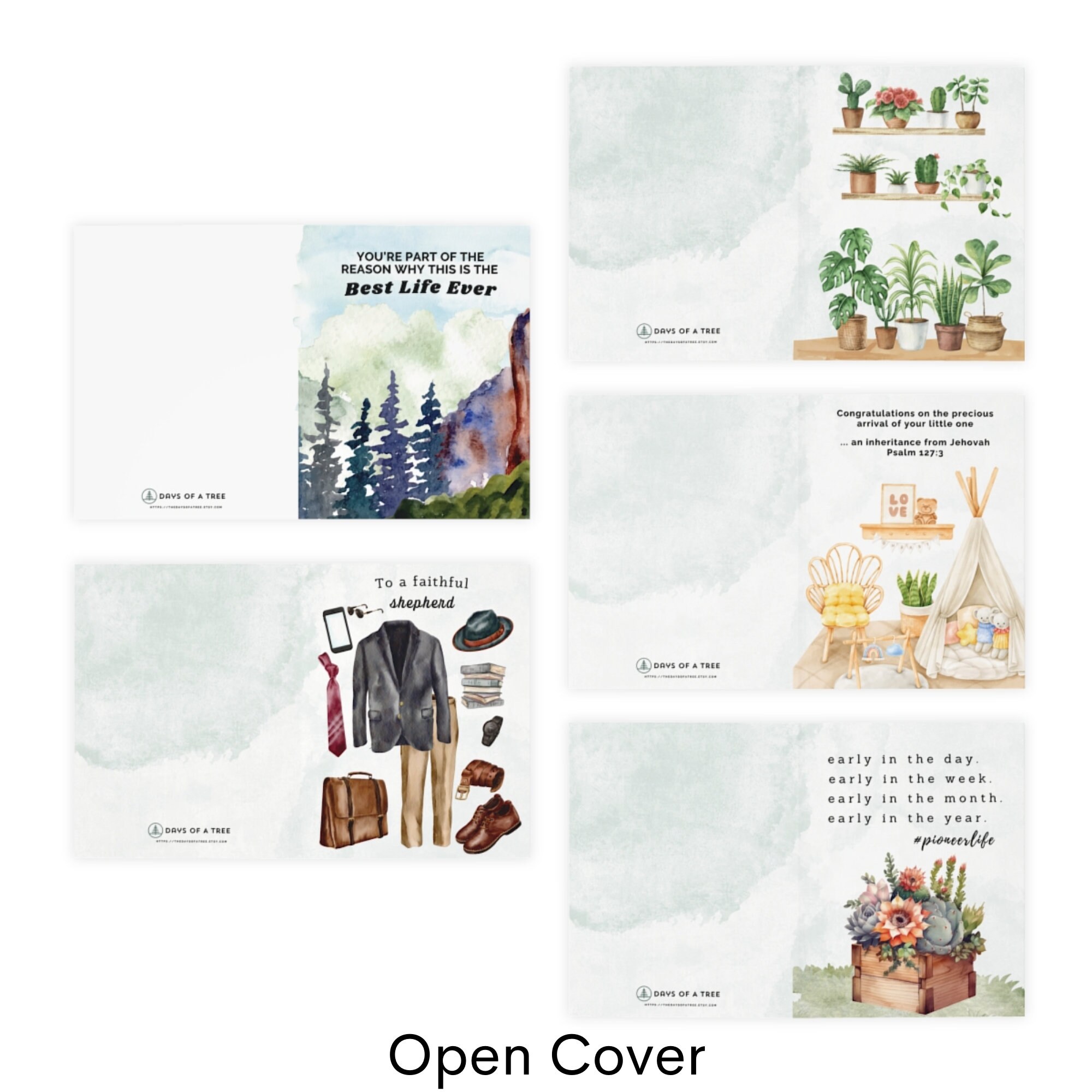 Multi-design JW Greeting Cards 5-pack Encouragement Gift for - Etsy