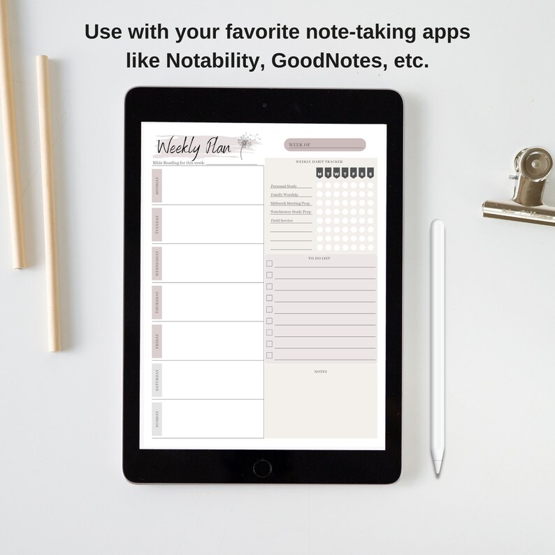 JW Weekly Planner Ministry Theocratic Weekly Calendar JW - Etsy