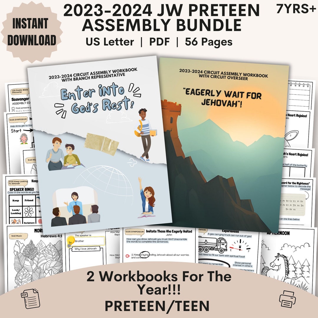 JW Kids BUNDLE Preteen Assembly Workbooks 2023 2024 Eagerly Wait for ...