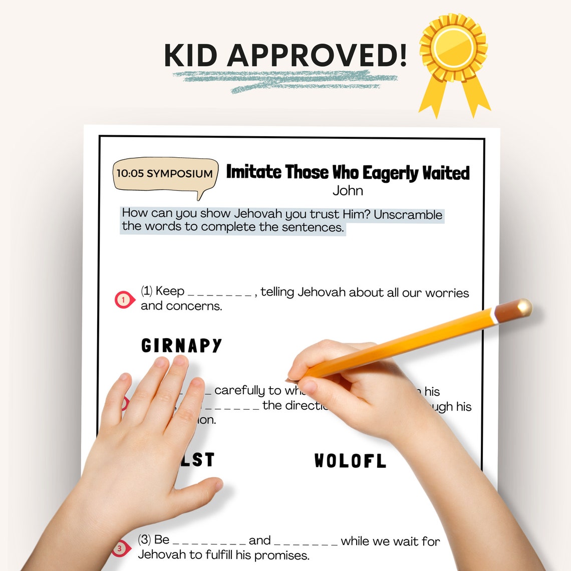 JW Kids Preteen 2023 2024 Eagerly Wait for Jehovah Activity Workbook ...
