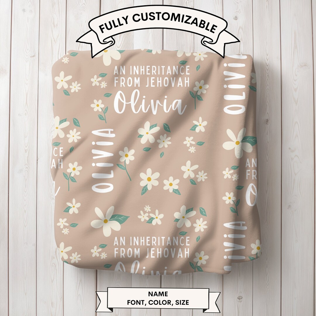 Personalized JW Kid Gift Custom JW Throw Blanket Baby Shower Gift New ...
