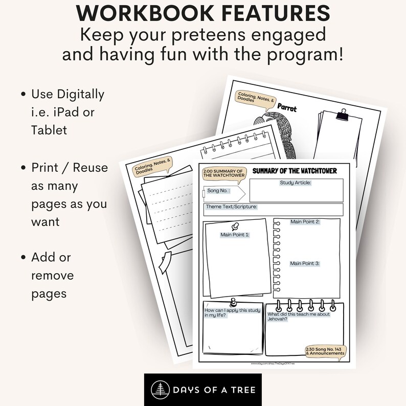 JW Kids Preteen 2023 2024 Eagerly Wait for Jehovah Activity Workbook ...