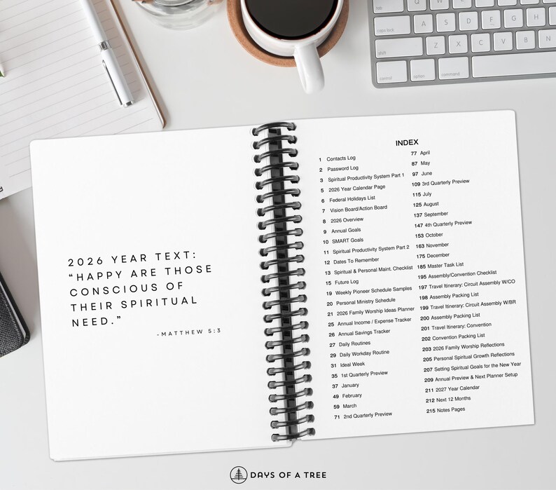 2026 JW Weekly Planner Jehovahs Witness Daily Organizer Spiritual ...