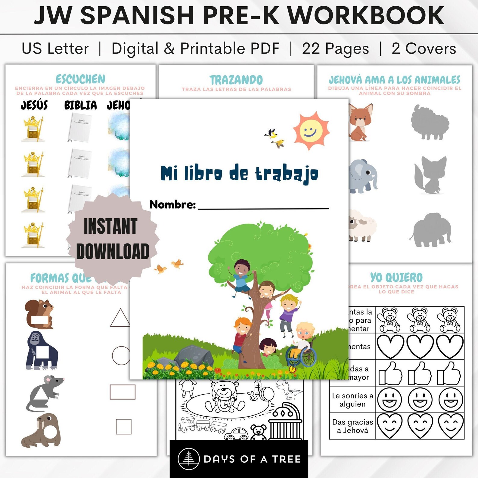 Spanish JW Prek Meeting Workbook JW Kids Assembly Notes Toddler ...