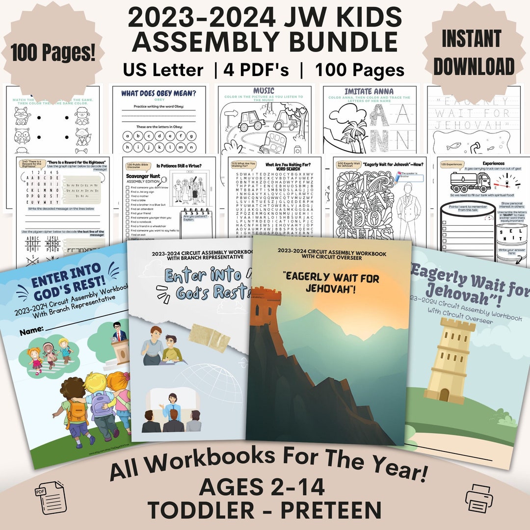 JW Kids BUNDLE 2023-2024 All Circuit Assembly Activity Workbooks 2-14 ...