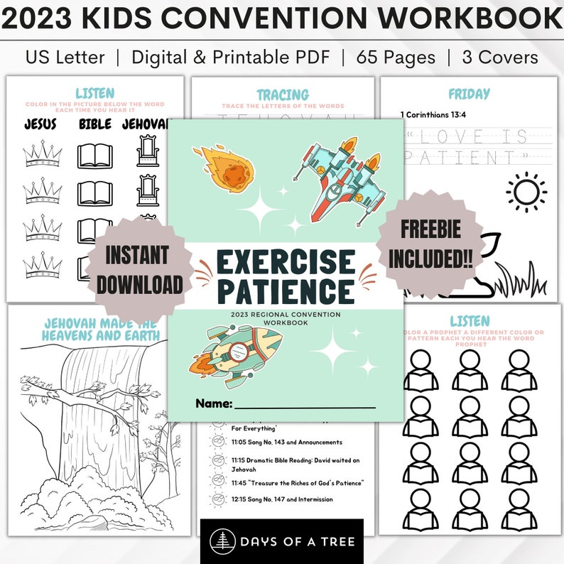 JW Kids 2023 Exercise Patience Activity Workbook Regional Convention ...