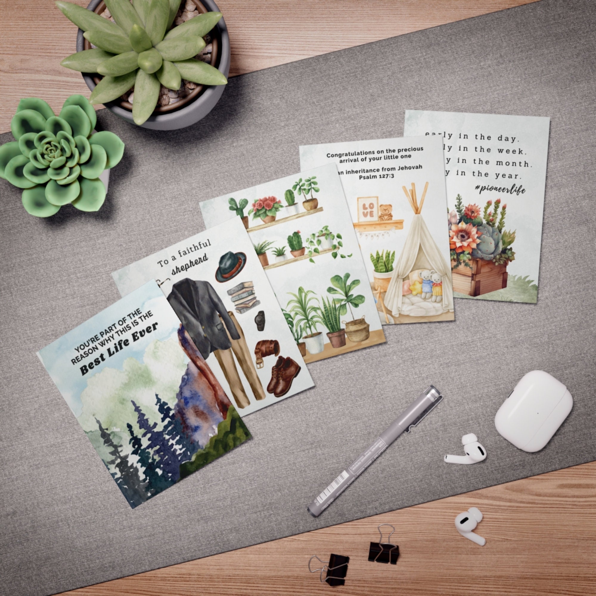 Multi-design JW Greeting Cards 5-pack Encouragement Gift for - Etsy