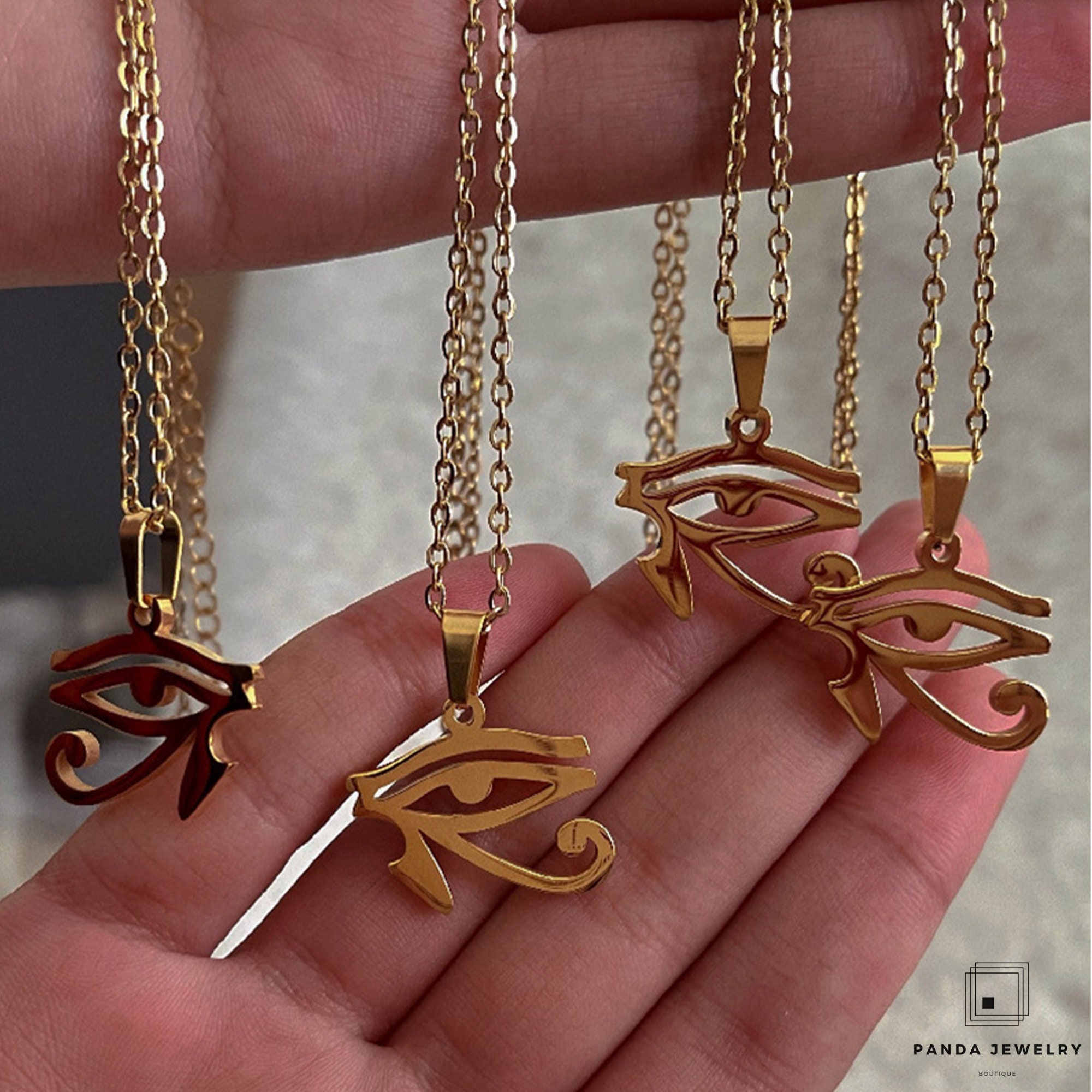 Necklace Stainless Steel Ancient Egypt Chain Necklace Vintage Egyptian ...