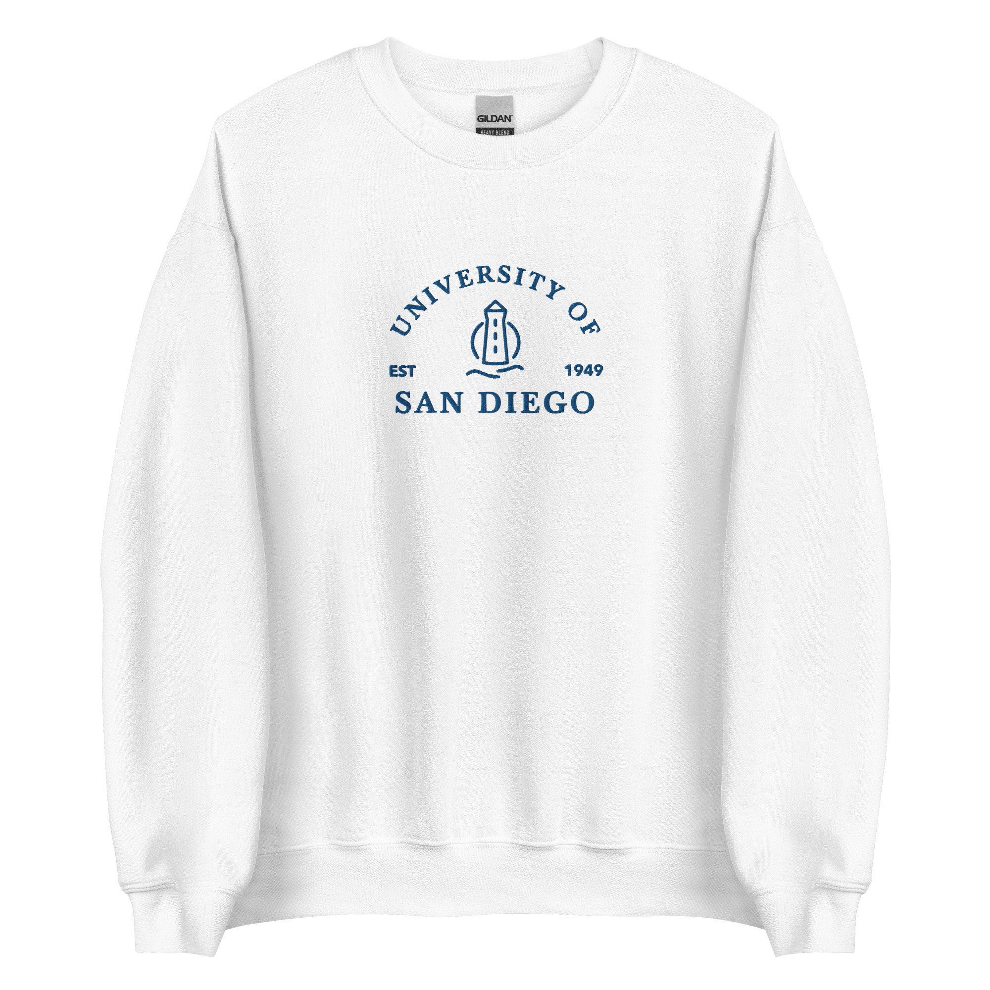 University of San Diego Lighthouse Embroidered Sweatshirt - Etsy