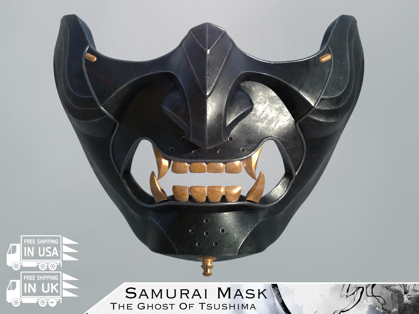 Ghost of Tsushima Mask 3D Printed Jin Sakai Samurai Cosplay Wearable ...