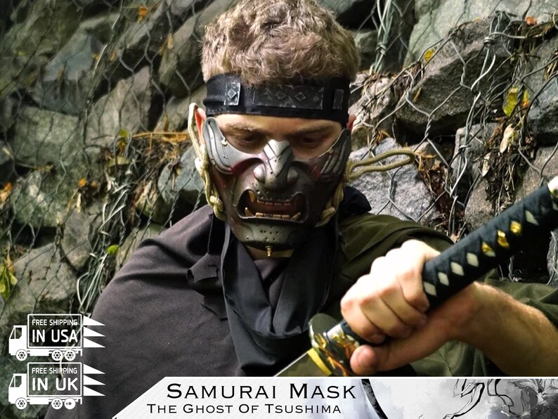 Ghost of Tsushima Mask 3D Printed Jin Sakai Samurai Cosplay Wearable ...
