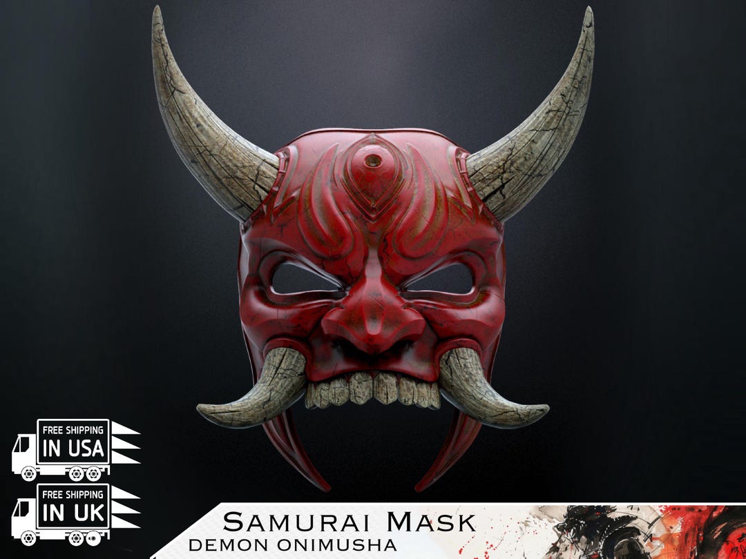 Demon Onimusha Mask 3D Printed Samurai Cosplay Wearable Mask / Prop ...