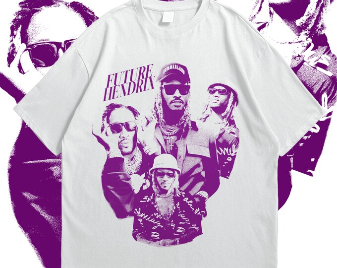 Future Vintage Rap Tee White, Hip Hop Graphic Print T-shirt, Merch T ...