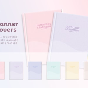 Language Learning Digital Planner, Language Learning Notebook, Pastel ...