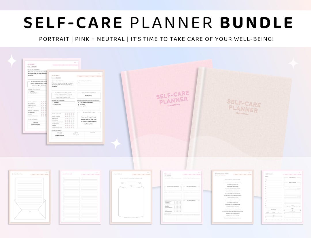 Self Care Planner Bundle, Digital Planner, Daily Planner, Self Love ...