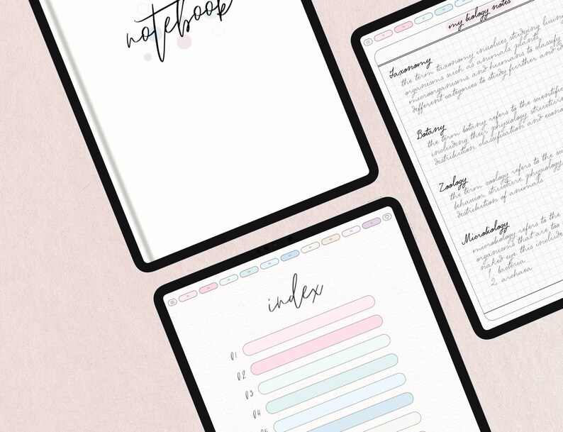 Digital Notebook Paper Texture Notebook Hyperlinked Student - Etsy