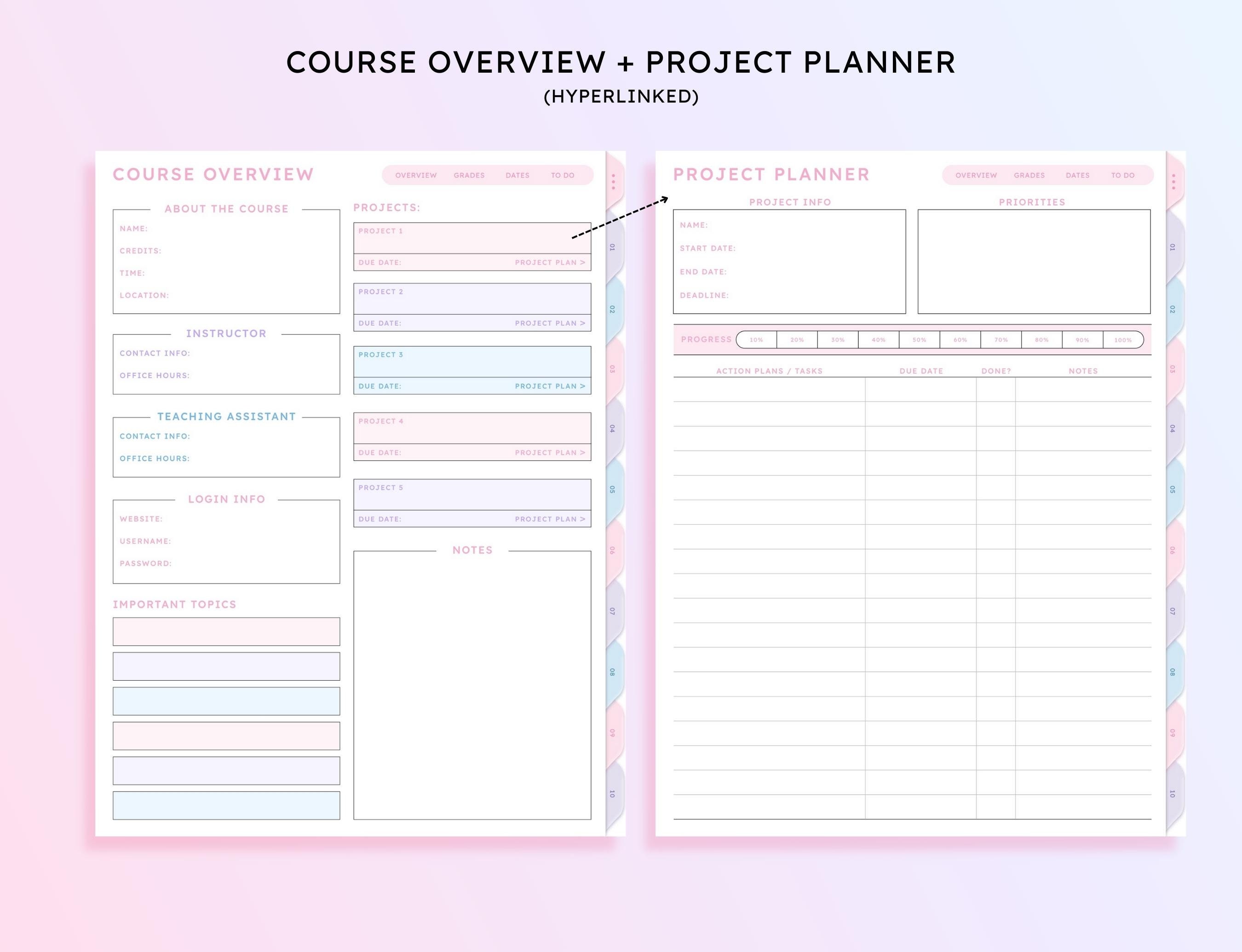 Pastel Digital School Notebook School Planner Digital - Etsy