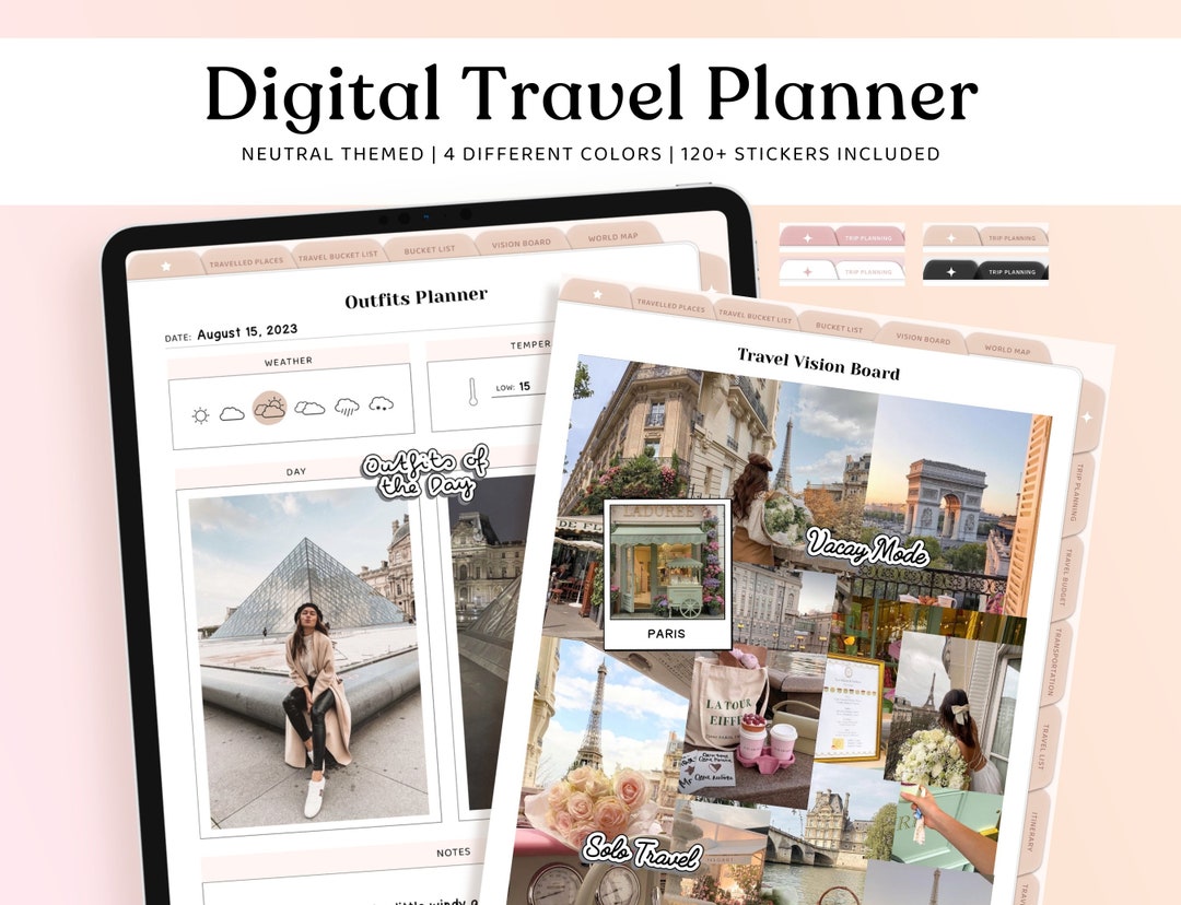 Digital Travel Planner, Digital Travel Journal, Goodnotes Planner ...