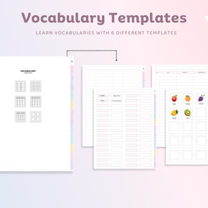 Language Learning Digital Planner, Language Learning Notebook, Pastel ...