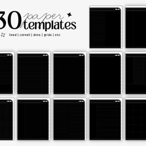 Dark Mode Digital Notebook, 10 Tabs, Minimalist Notebook, Dark Mode ...