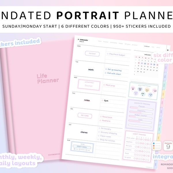 Undated Digital Planner - Etsy