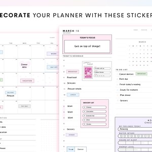 Essential Planner Widget and Words Stickers, Stickers for Planner, Cute ...