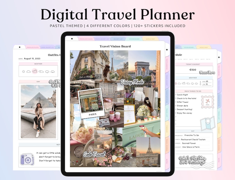 Digital Travel Planner, Digital Travel Journal, Goodnotes Planner ...