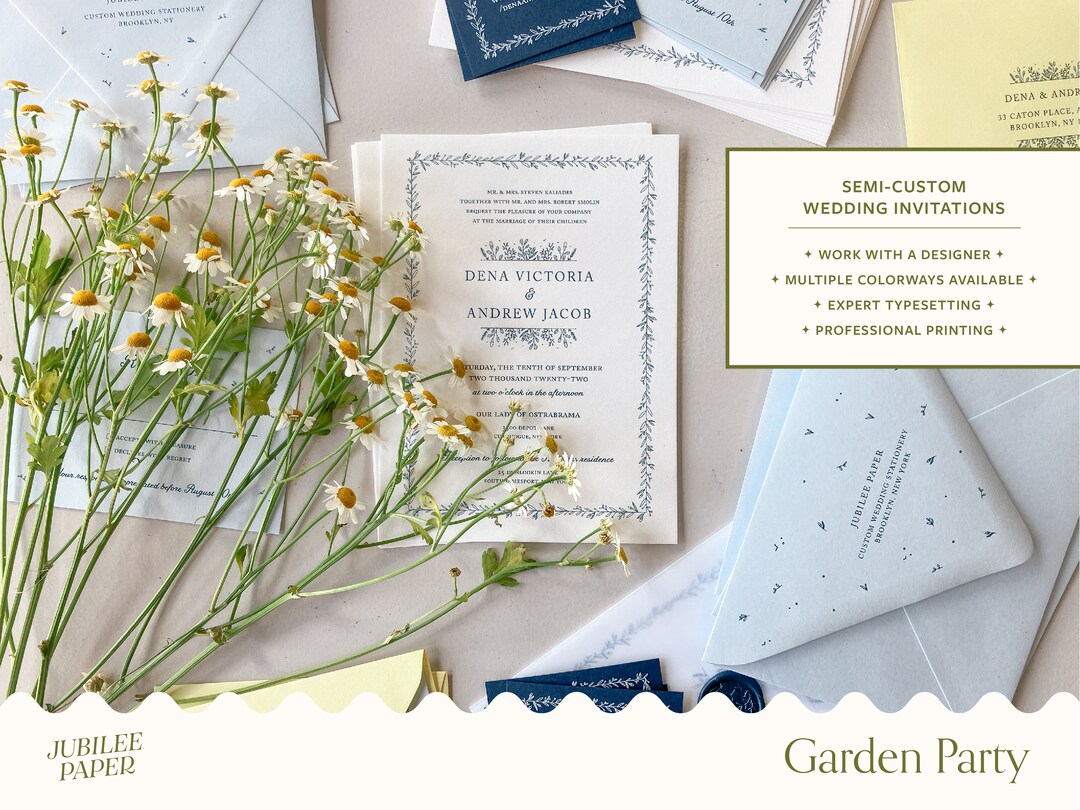 Garden Party Jubilee Paper Semi-custom Wedding Invitations - Etsy