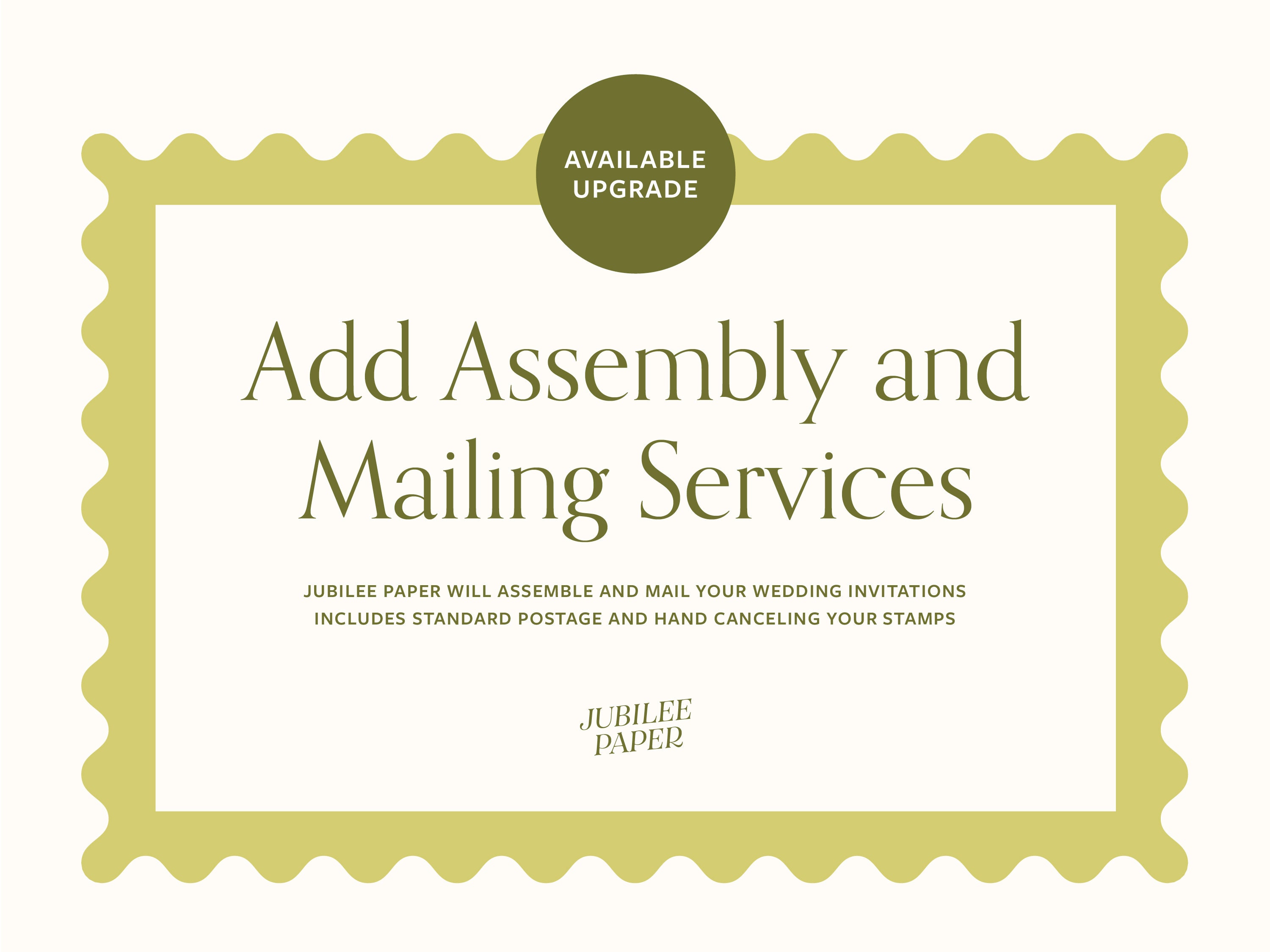 UPGRADE: Invitation Assembly and Mailing Jubilee Paper Semi-custom ...