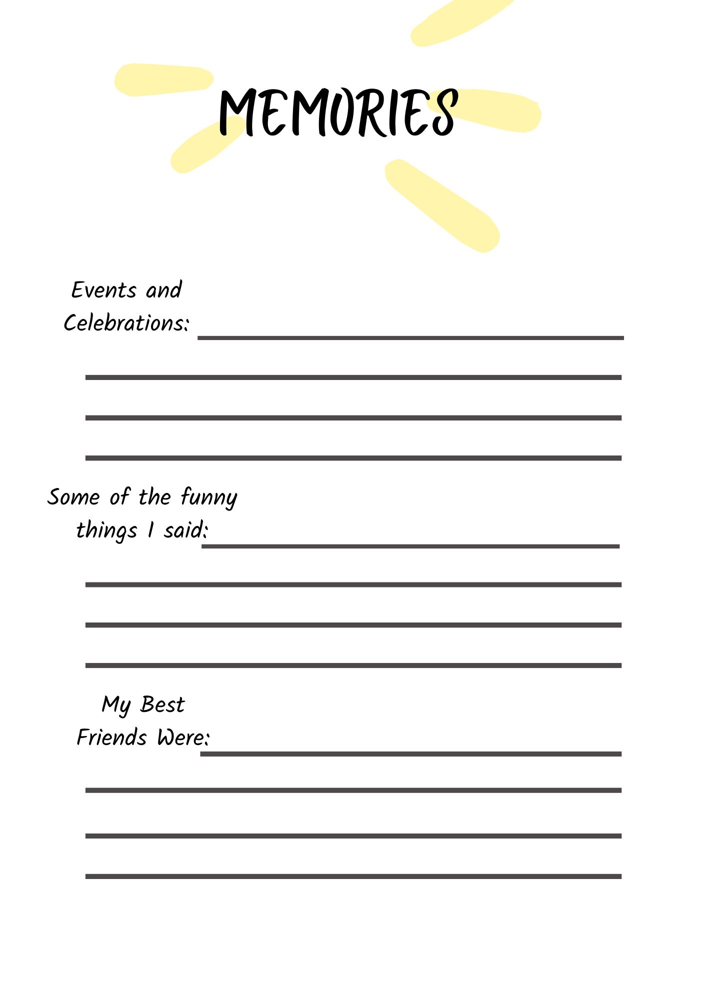 School Memory Book - Printable - Etsy