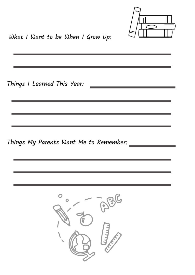 School Memory Book - Printable - Etsy