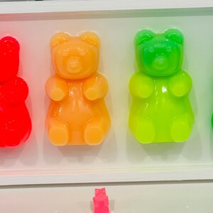 Extra Large Rainbow Resin Gummy Bears, 3D Pop Art Wall Art, Nursery ...