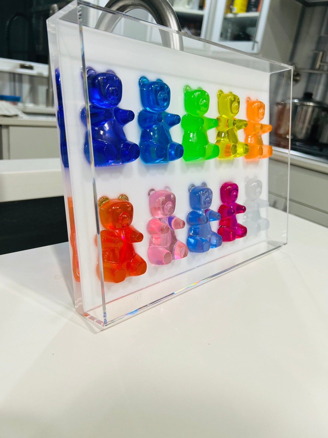 Extra Large Rainbow Resin Gummy Bears, 3D Pop Art Wall Art, Nursery ...