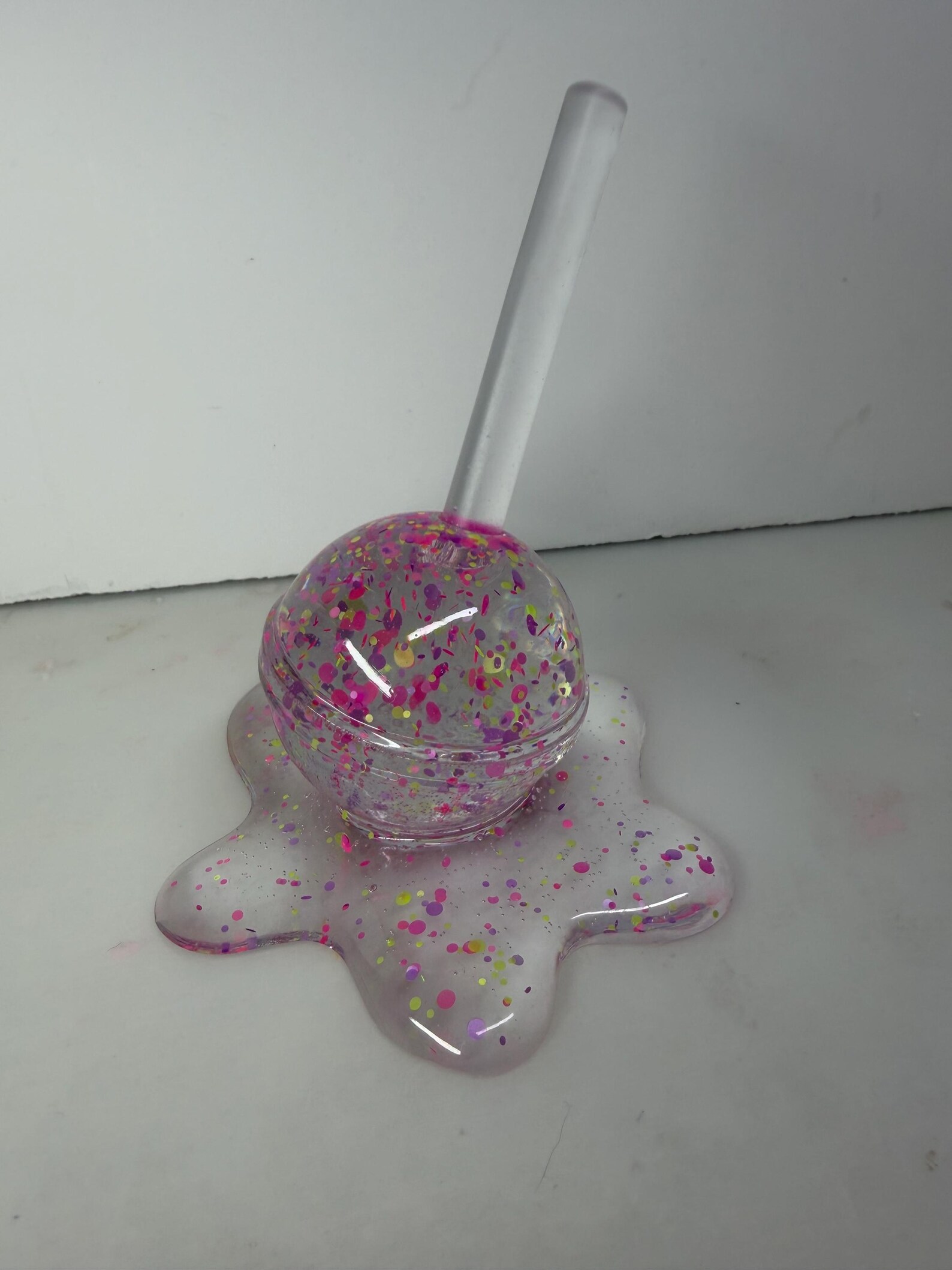 Melting Lollipop Extra Large Pop Art Decor Clear Confetti Glitter ...