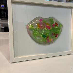 Green With Envy Giant Lips Candy Filled Pucker Up, 3D Pop Art Wall Art ...