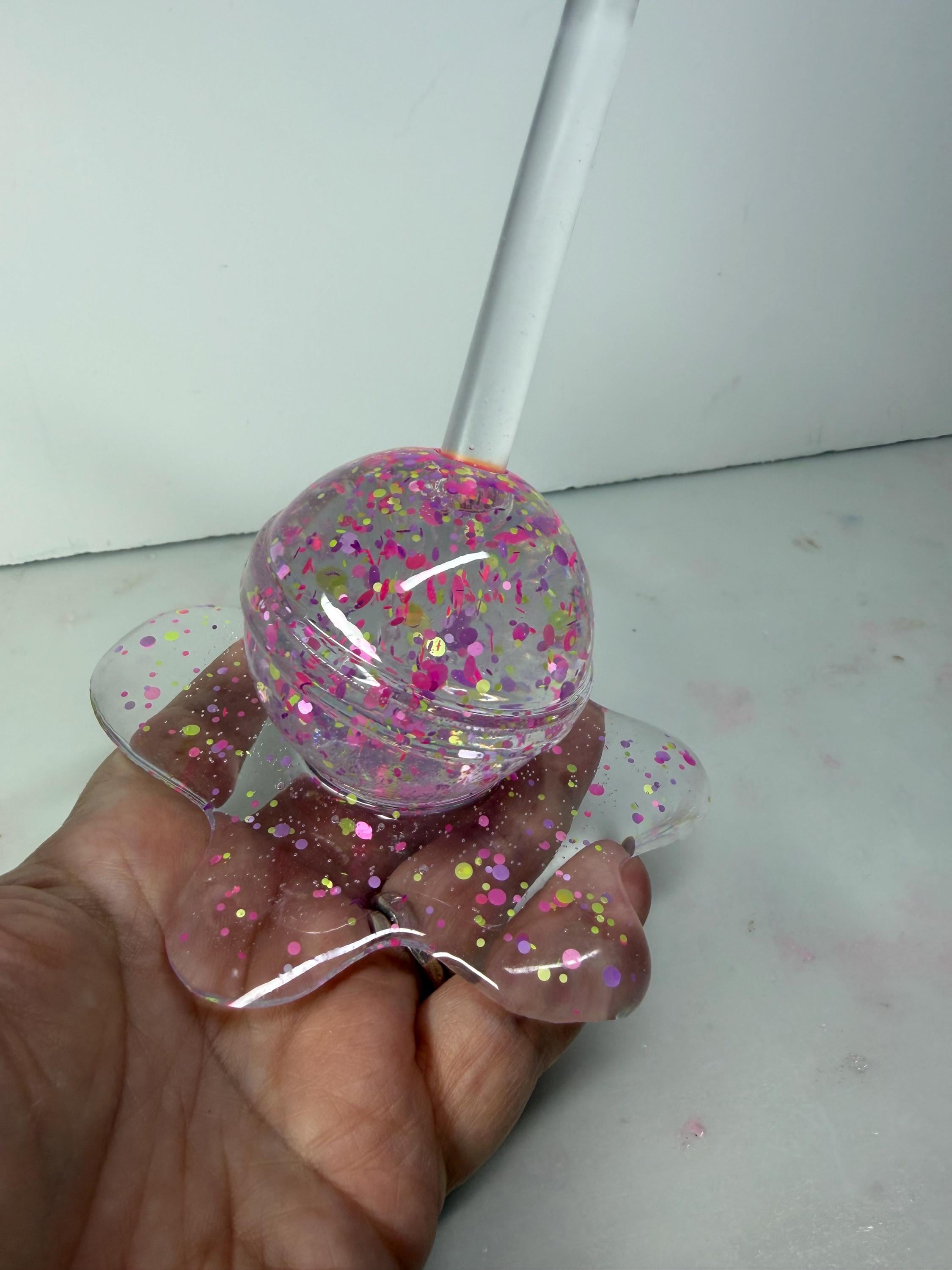 Melting Lollipop Extra Large Pop Art Decor Clear Confetti Glitter ...