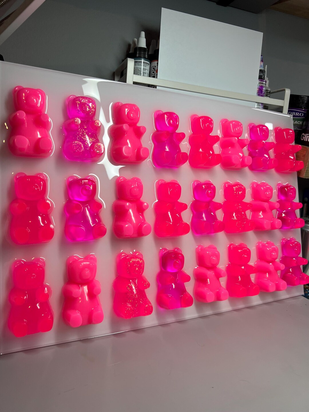 Extra Large Barbie Neon Pink Resin Gummy Bears, 3D Pop Art Wall Art ...